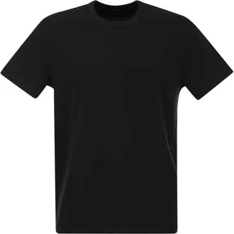 Hogan Homme, Tops, Noir, Taille: XS T-shirt ras du cou avec logo brod&eacute;