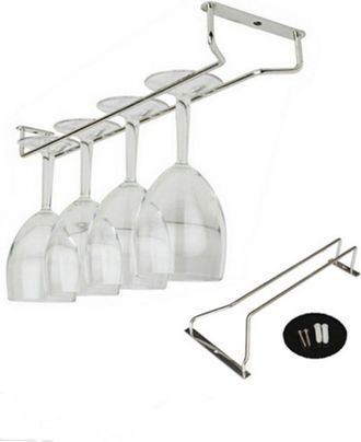 Garneck Weinglashalter Aus Edelstahl Silberner Gläserhalter Zum Aufhängen Platzsparendes Weinregal Für Zuhause Bar Restaurant Einfaches Gleiten Ohne Bruchgefa