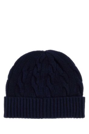 Polo Ralph Lauren SWEATER-HAT Cable-Knit Wool Blend Beanie - Navy