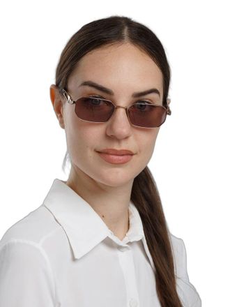 Ana Hickmann Hickmann HI3248 Metal Rectangle Sunglasses - Rose gold