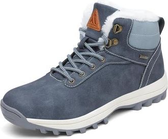 Mishansha Bottes Femme Hiver Bottine Homme Neige Bottes Fourrees Imperm&eacute;able Boots Hiver Chaudes Bottines Randonnee Antid&eacute;rapante Chaussure Neige Boots Bleu fon