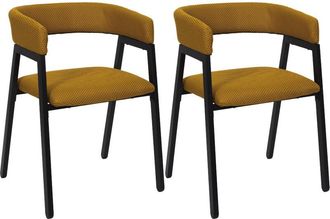 The Home Deco Factory Fauteuil Design Atome Jaune - Lot De 2