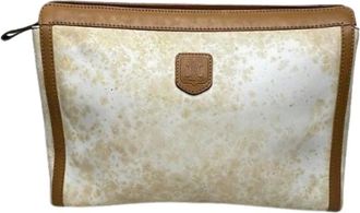 Celine Pre-owned Triomphe Vintage Clutch - Femme - Pre-owned - Blanc - Taille: ONE Size
