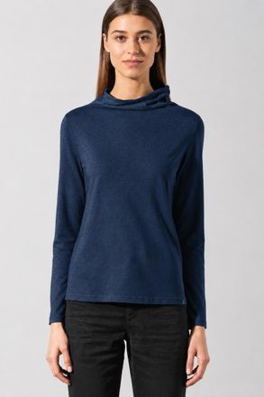 Hempage Hempage Damen vegan Langarmshirt Trichterkragen Navy