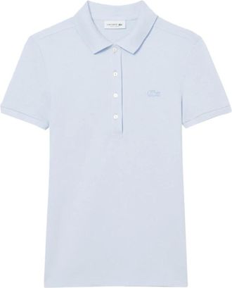 Lacoste Femme, Tops, Bleu, Taille: 36 FR Polo en coton stretch
