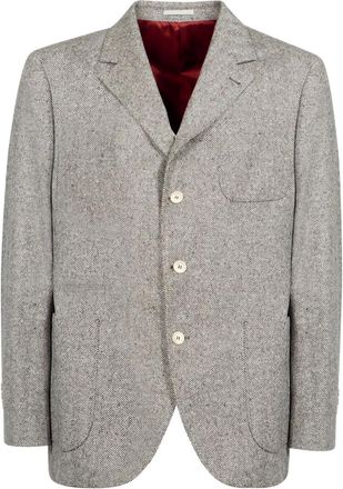 Brunello Cucinelli herringbone blazer - Gris