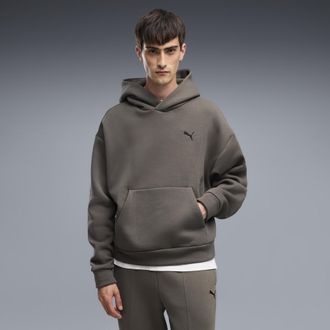 Puma Hoodie boxy en polaire &eacute;paisse Essentials Homme, V&ecirc;tements, Beige, XXL