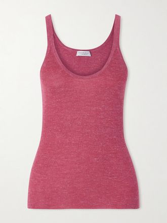 Gabriela Hearst Cinxia Tanktop Aus Einer Gerippten Mischung Aus Kaschmir, Seide Und Hanf - Pink