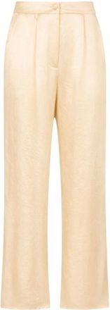 Liu Jo Femme, Pantalons, Beige, Taille: 38 FR Pantalon Satin&eacute; avec Fentes