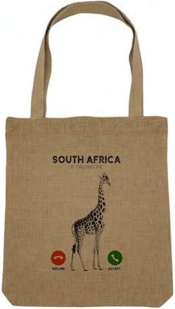 Fabulous Sac Shopping Tote Bag Aspect Lin - South Africa Is Calling Me Giraffe Animals Savannah - Sac de Courses Toile Epaisse 360g Beige Naturel Cabas Port&eacute; E