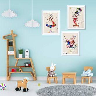 Nacnic Set of 3 posters for children and childrens room Scandinavian style A3Alicia size wonderland unframed
