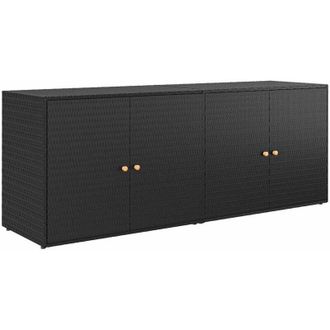 vidaXL Gartenschrank Schwarz 198x55,5x80 cm Poly Rattan Vidaxl