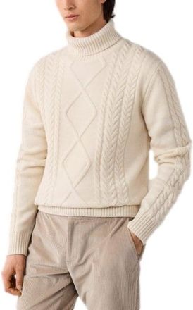 Hackett Pull col roul&eacute;e en maille torsad&eacute;e de laine et cachemire
