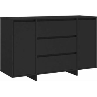 Les Tendances Petit buffet 2 portes 3 tiroirs 120cm - Mod&egrave;le Camko-Noir