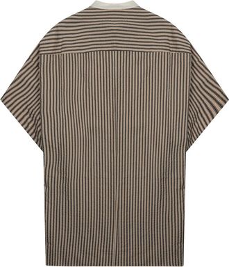 Alysi Striped Viscose-Blend Mini Dress - Beige