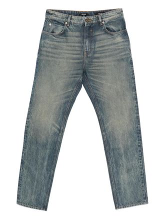 Balmain logo-patch jeans - Blau