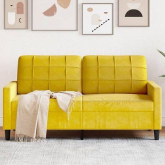vidaXL 2-Sitzer-Sofa Gelb 140 cm Samt Vidaxl