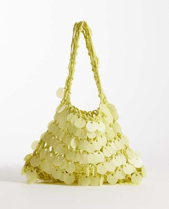 True Decadence Mini-Disc-Handtasche in Limette-Gelb