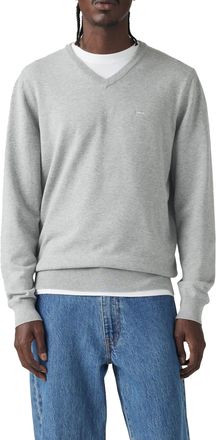 Levi's Herren Lw V Neck Hm Sweater Mid Tone Grey Heath Pullover, Small
