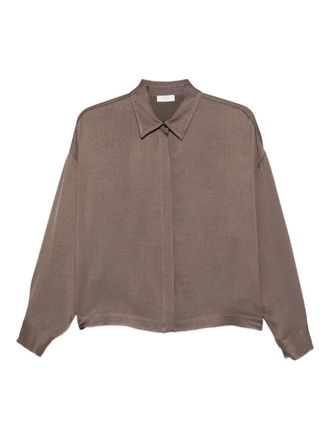 PESERICO chemise &agrave; design textur&eacute;e - Marron