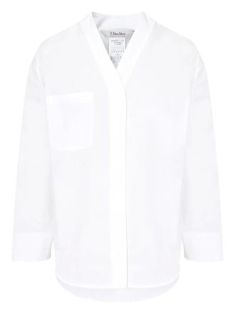 Max Mara chemise &agrave; col v - Blanc