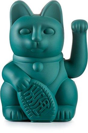 Donkey Products - Lucky Cat Green - gr&uuml;ne Winkekatze | Japanische Deko-Katze in stylischem matt-Farbton 15cm gro&Atilde;Y