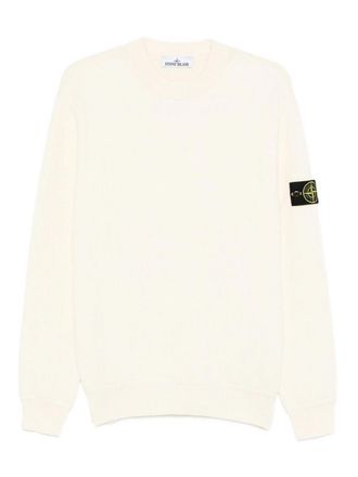 Stone Island Pull Col Rond - Blanc