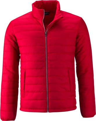 James & Nicholson Herren Leichte, Wattierte Steppjacke (XXL, Red)