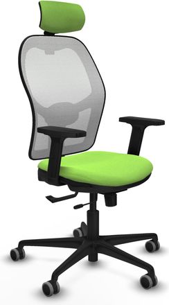 Piqueras y Crespo Ergonomischer Computerstuhl mit 2D-Armen, h&ouml;henverstellbare Lendenwirbelst&uuml;tze und h&ouml;henverstellbares Kopfteil, Wei&szlig;/Pistazie