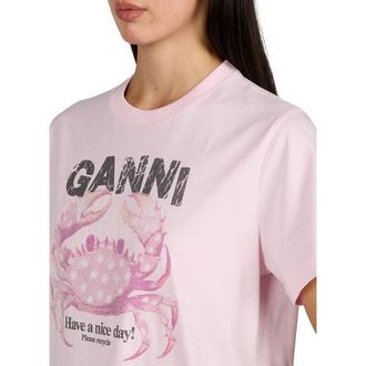 Ganni T-shirt &agrave; motif crabe en coton