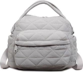 Generic Sac &agrave; dos matelass&eacute; en nylon pour femme avec sangle r&eacute;glable pour voyage, rendez-vous, shopping, gris, 400*350*110mm/15.75*13.78*4.33 (The shoulder st