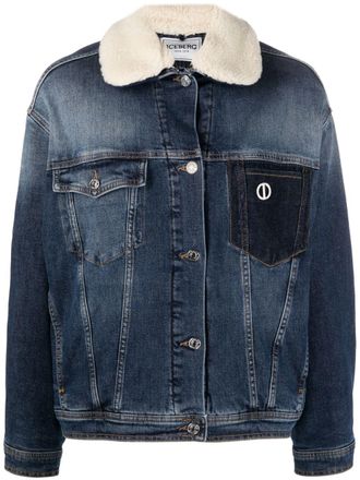 Iceberg veste &agrave; col en peau lain&eacute;e artificielle - 6001 DENIM BLUE