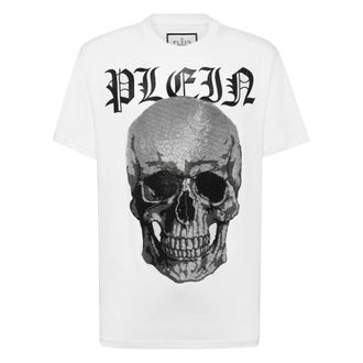 Philipp Plein Homme, Tops, Blanc, Taille: 2XL T-Chemises