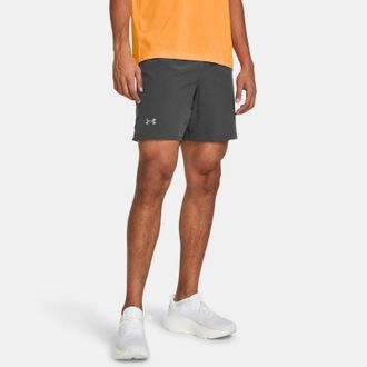 Under Armour Launch Elite Shorts f&uuml;r Herren, 17,5 cm Castlerock / Castlerock / Reflektierend XXL