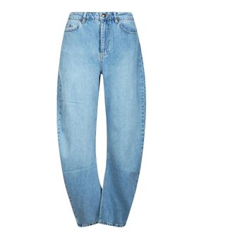 Rotate Rotate Birger Christensen, Femme, Jeans, Bleu, Taille: W25 Jean &agrave; Jambes Baril Drap&eacute;es