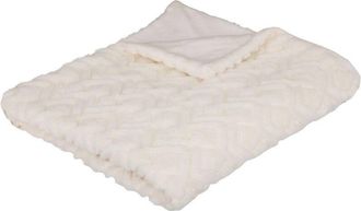 Atmosphera Atmosphera - Plaid Mara fausse fourrure blanc 180x230cm créateur dintérieur