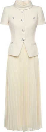 Self Portrait Femme, Robes, Blanc, Taille: 34 FR Pleated Maxi Dress