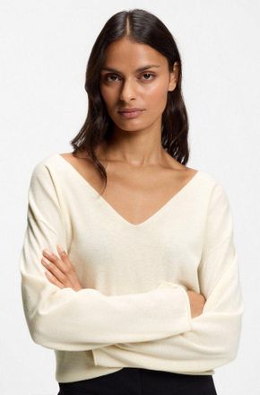 HUGO BOSS Strickpullover Faprani Premium Damenmode aus einem Kaschmir-Woll-Mix, Relaxed Fit