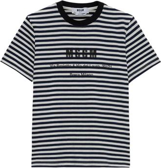 Msgm Msgm, Femme, Tops, Multicolore, Taille: 38 FR T-Shirt Ray&eacute; Bicolore