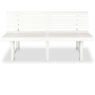 vidaXL Gartenbank 145,5 cm Kunststoff Wei&szlig; Vidaxl