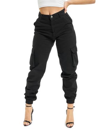 DEF Hosen Damen Cargohosen Schwarz XL