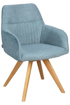 Linea Natura Armlehnstuhl, Eiche, Jadegr&uuml;n, Holz, Textil, Wildeiche, vollmassiv, eckig, 61x88x69 cm, inklusive Armlehnen, Esszimmer, St&uuml;hle, Esszimmerst&uuml;hle, Armle