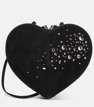 Alaia Ala&iuml;a Sac Le Coeur en daim &agrave; ornements