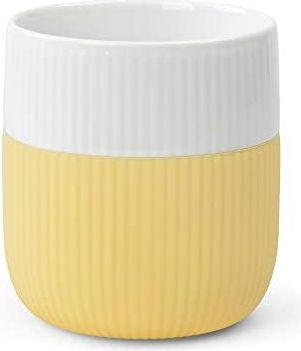 ROYAL COPENHAGEN Fluted Contrast Karibik Becher aus Porzellan in der Farbe Gelb-Weiß 33cl, Maße: 8,5cm x 8,5cm x 10cm, 1062481