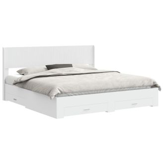 vidaXL Struttura Del Letto Con Stoccaggio E Testata Bianco Vidaxl