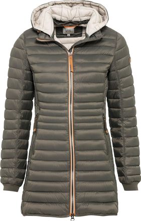 Camel Active Damen Leichter Wasserabweisende Steppmantel mit Abnehmbarer Kapuze Jacket, Dunkelgrün, 34