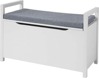 SoBuy Sobuy - Banc de Rangement Meuble Bas Entrée avec Coussin Rembourré, Rangement Jouets pour Enfants FSR76-W