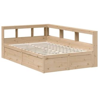 vidaXL Lit bibliothèque sans matelas 135x190 cm bois de pin massif Vidaxl