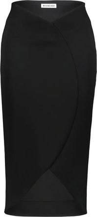 Balenciaga Mittellanger Tellerrock - Schwarz