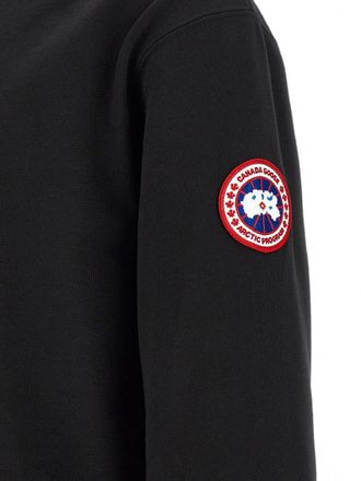 Canada Goose Logo-Patch Cotton Hoodie - Black